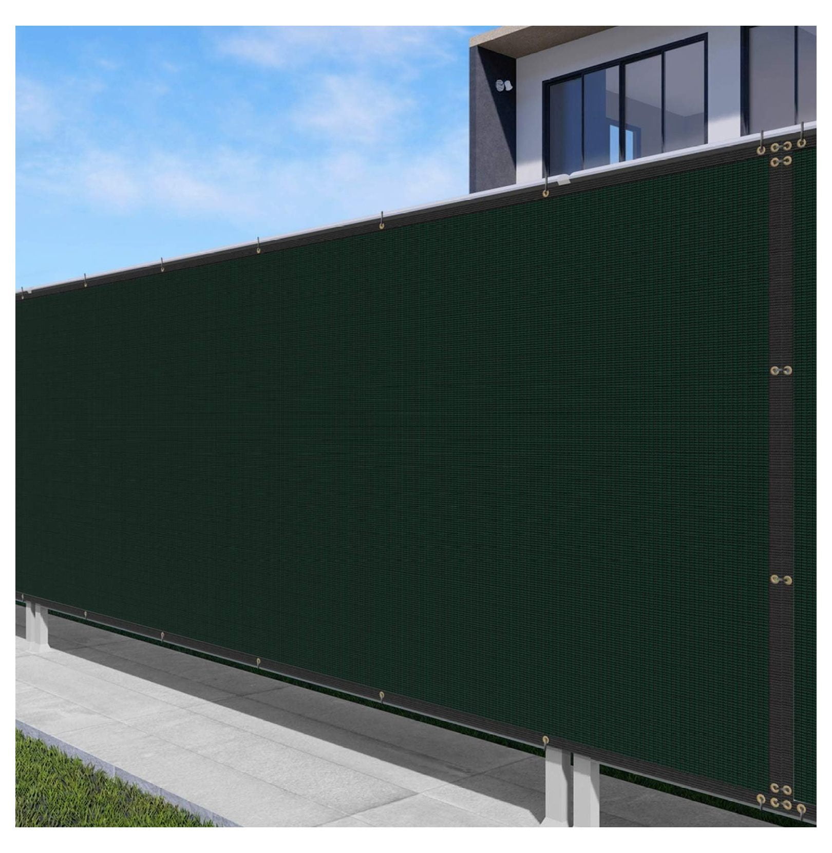 Heavy Duty Privacy Screen Fence 98% Blockage Solid Green 4'x221' Brass ...