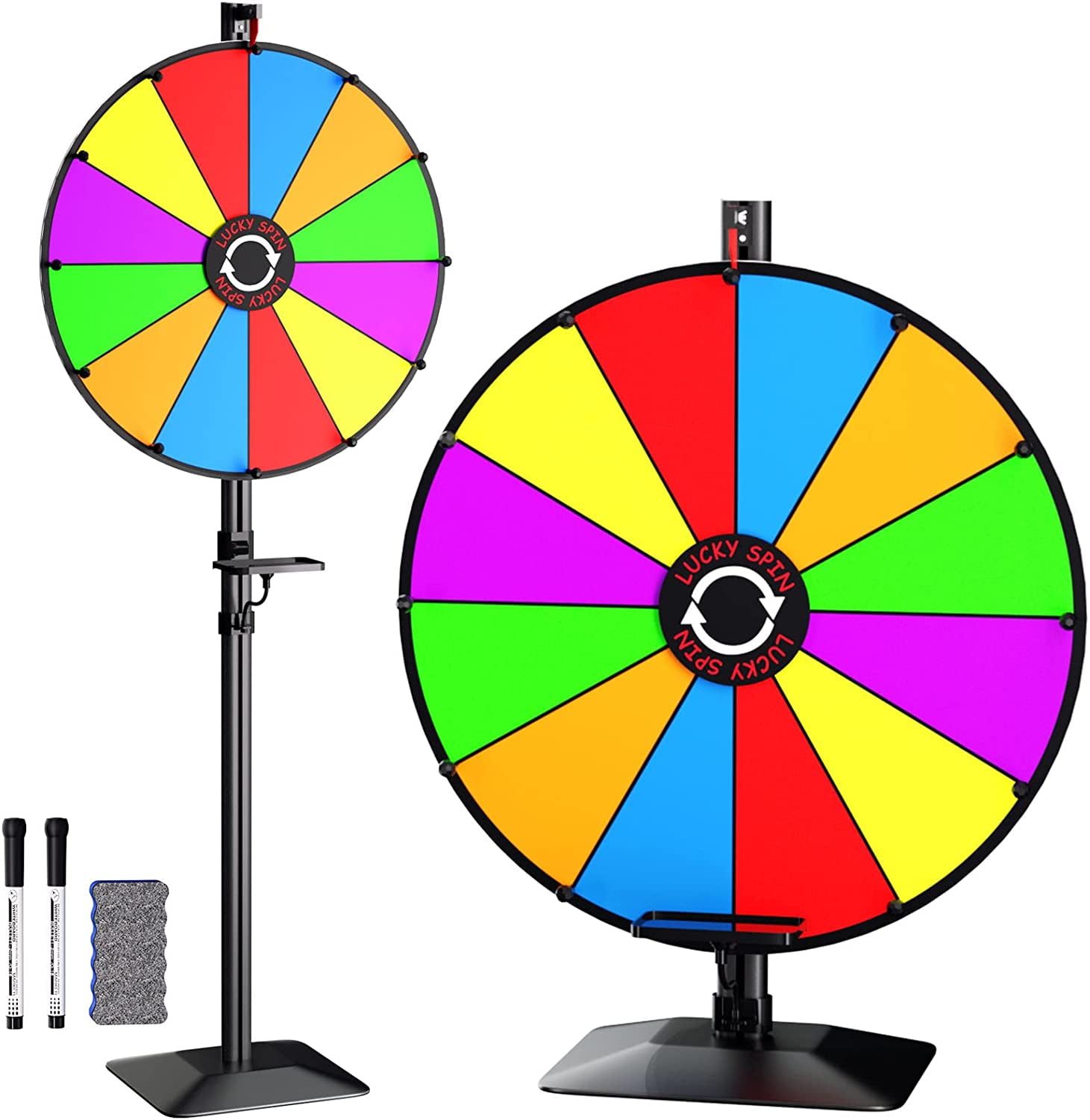 Heavy Duty Prize Wheel,24 Inch Prize Wheel Spinner with Stand,10 Color ...