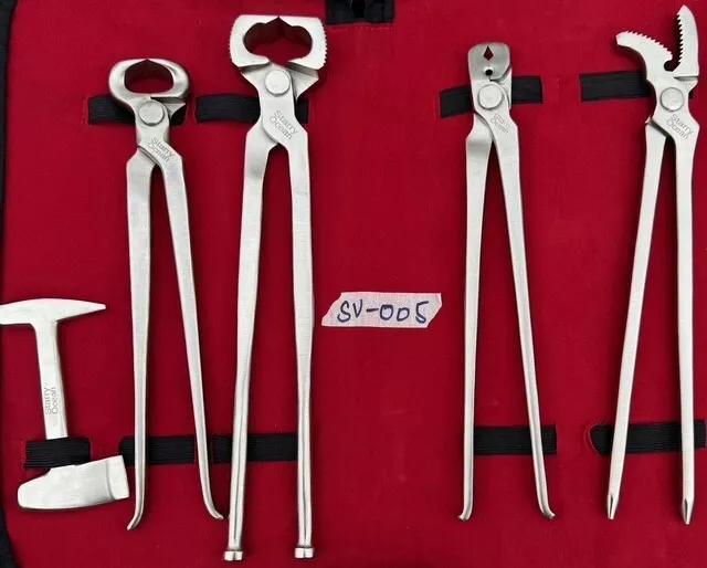 Heavy Duty Professional Farrier Tool Kit for Horse Hoof Care, Clincher ...