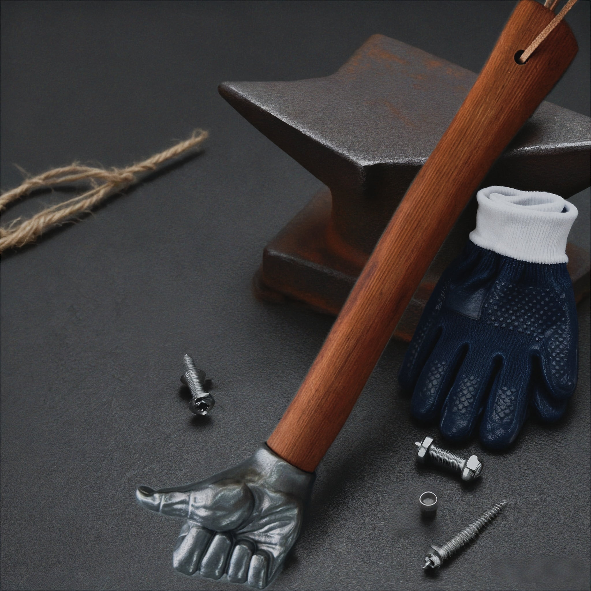 Heavy-Duty Professional Fist Hammer One-Piece Cast Stainless Steel Head ...