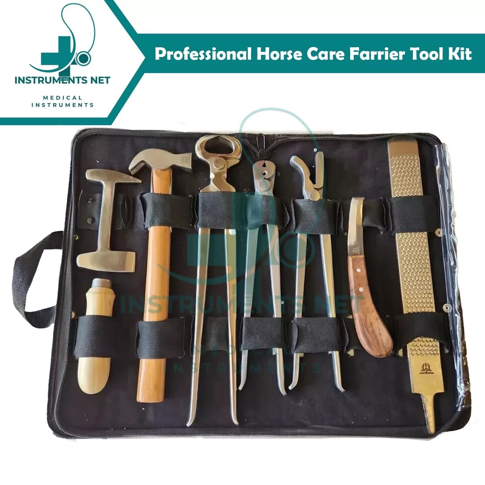 Heavy Duty Professional Horse Care Farrier Tool Kit Hoof Clincher Nipper RASP - Walmart.com