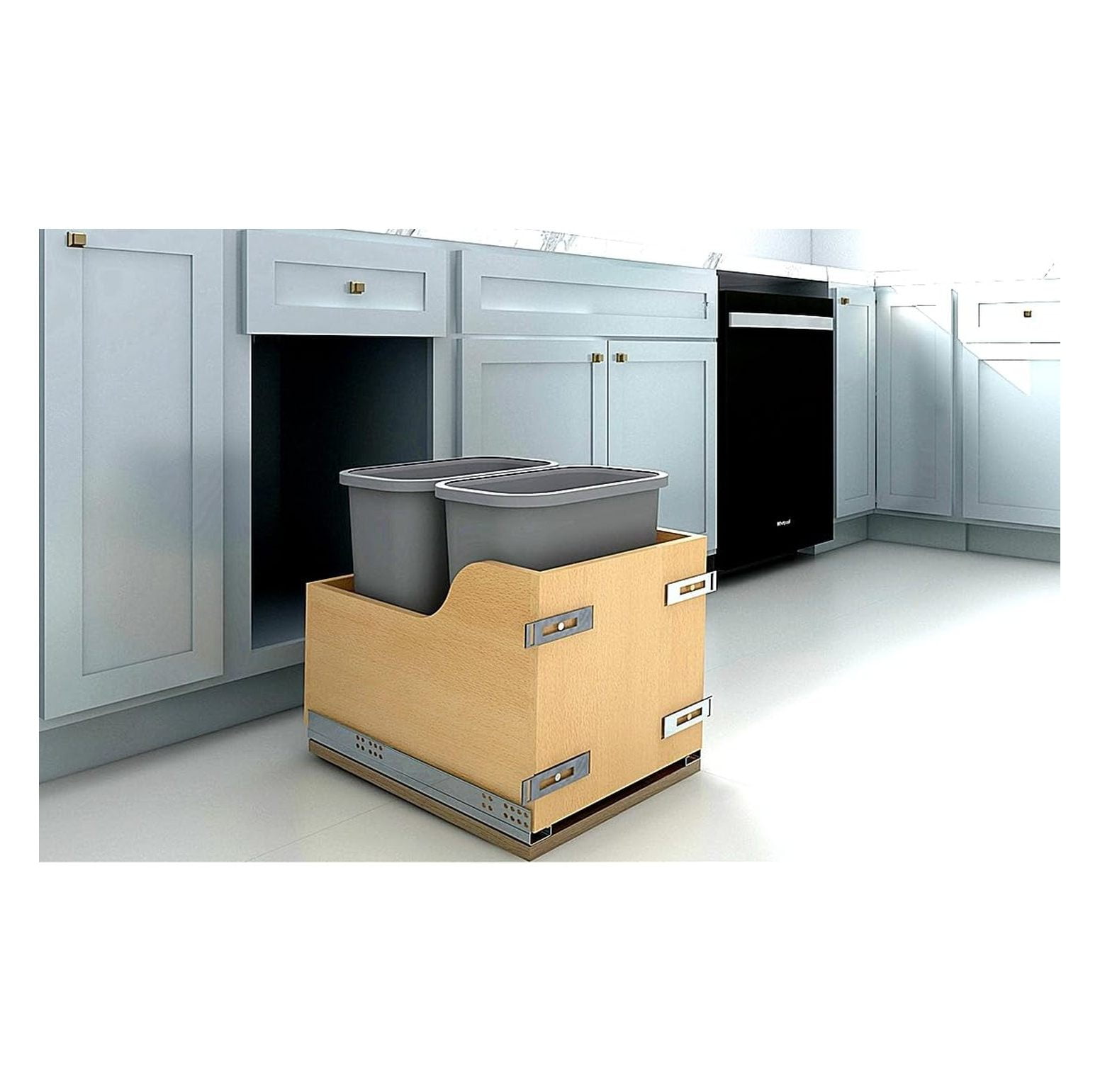 Heavy Duty Pull Out Trash Can Under Cabinet, Slide Out Trash Can for ...
