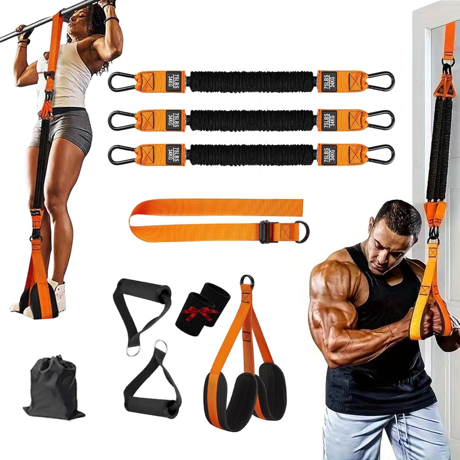 Heavy-Duty Pull Up Workout Band,150-300lbs Adjustable Pull Up ...