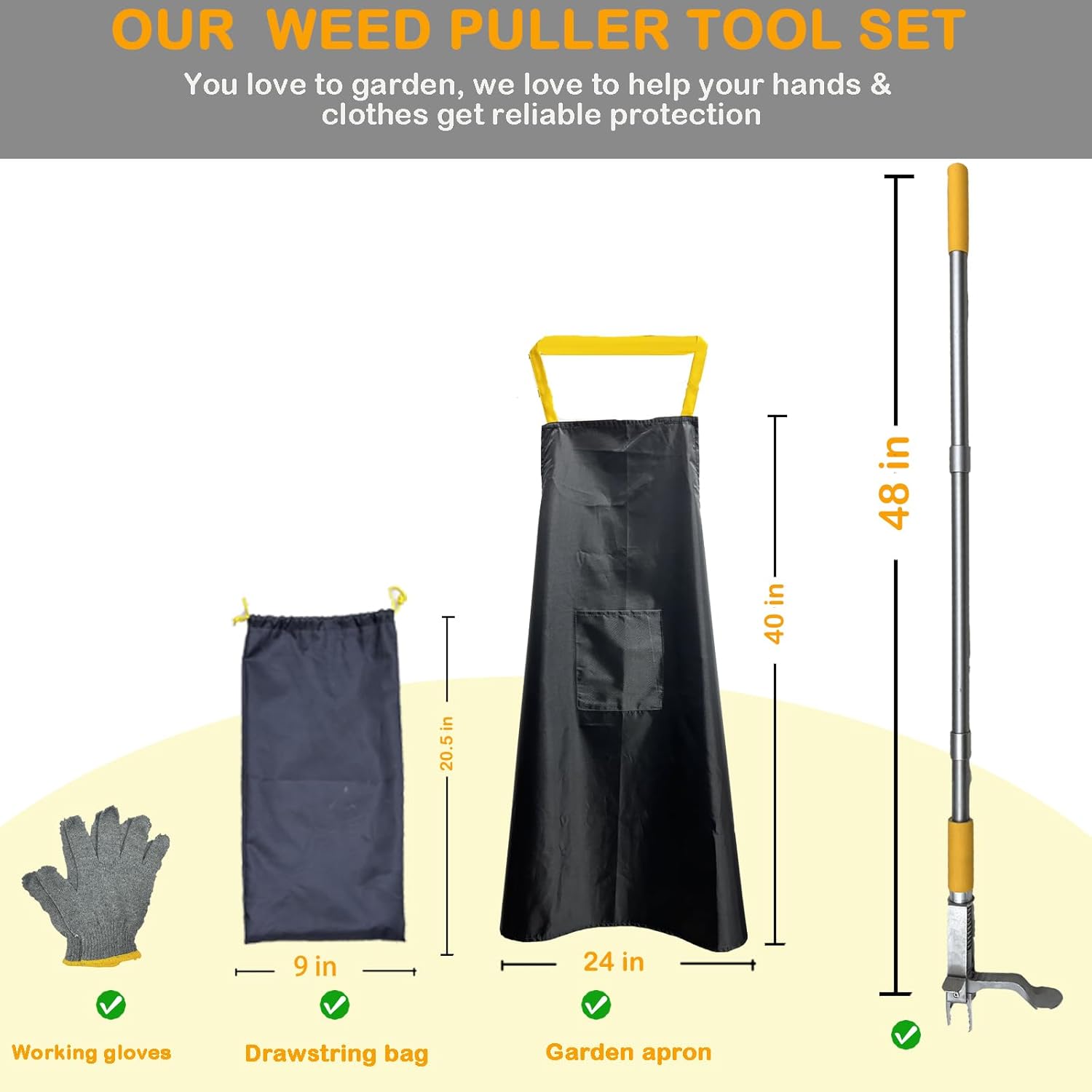 Heavy Duty Puller Tool with Long Handle - Remove Weeds Without Bending ...