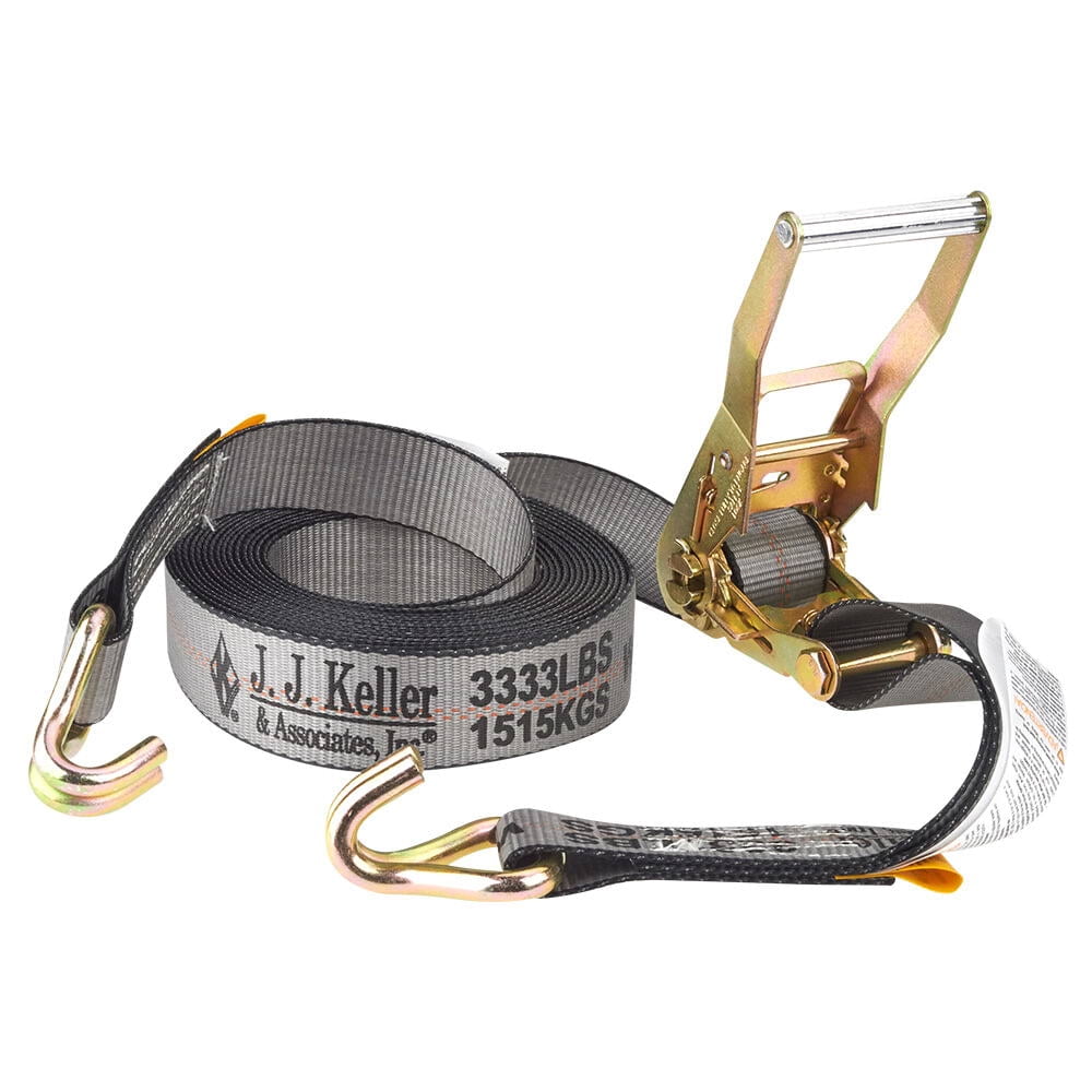 Heavy Duty Rachet Strap, J Hook, 2” x 30', 3,333lbs Safe Working Load ...