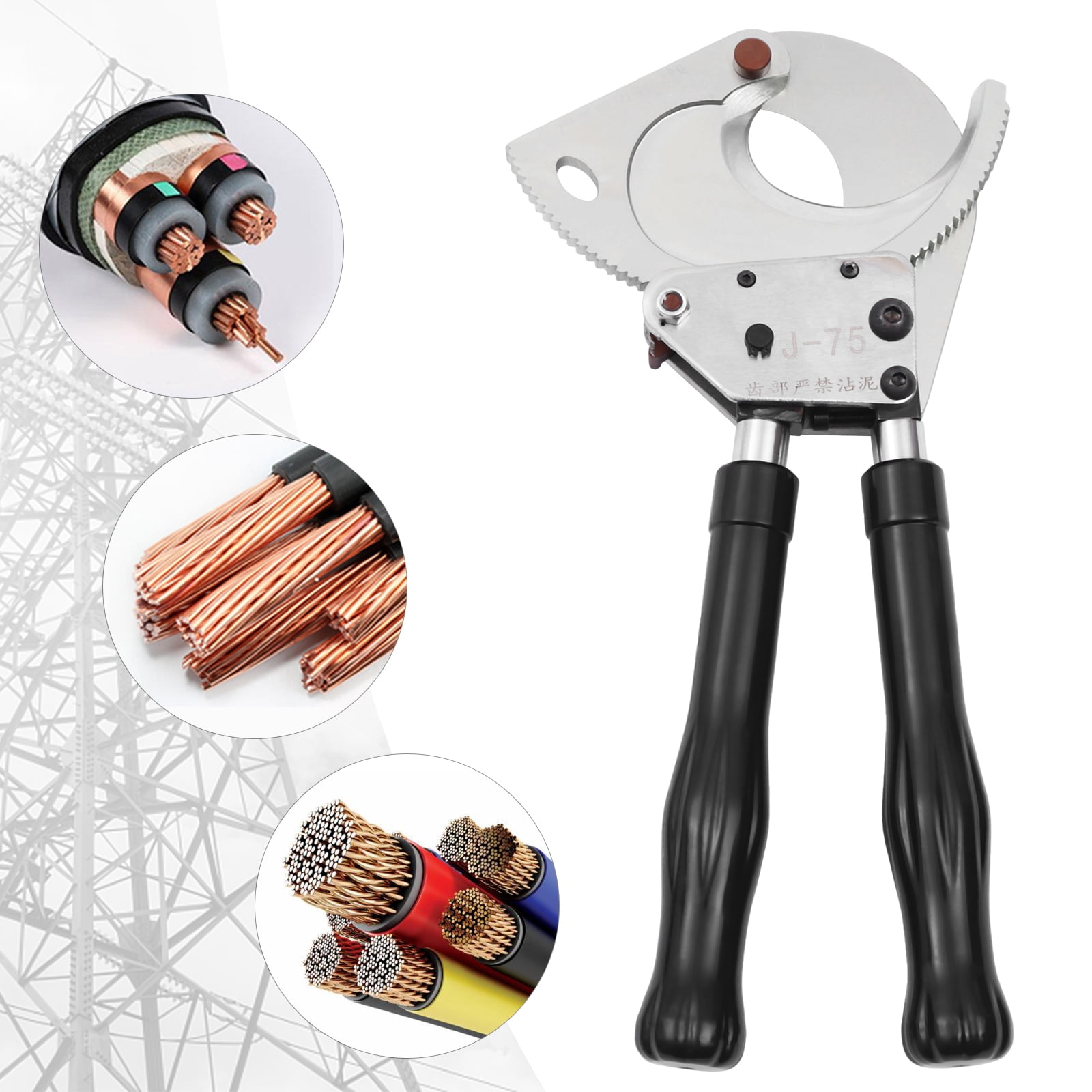 Heavy Duty Ratchet Cable Cutter, Forged Spring Steel Blade, Telescopic ...