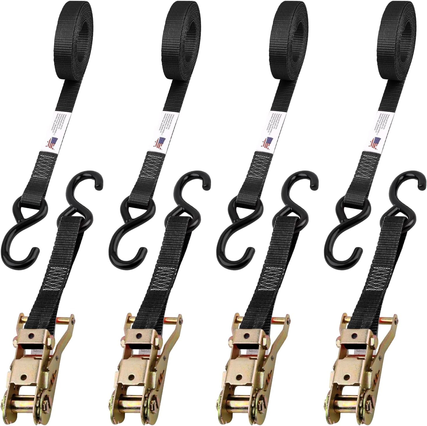 Heavy Duty Ratchet Strap – (4PK) Premium Tie Down Straps for Moving ...
