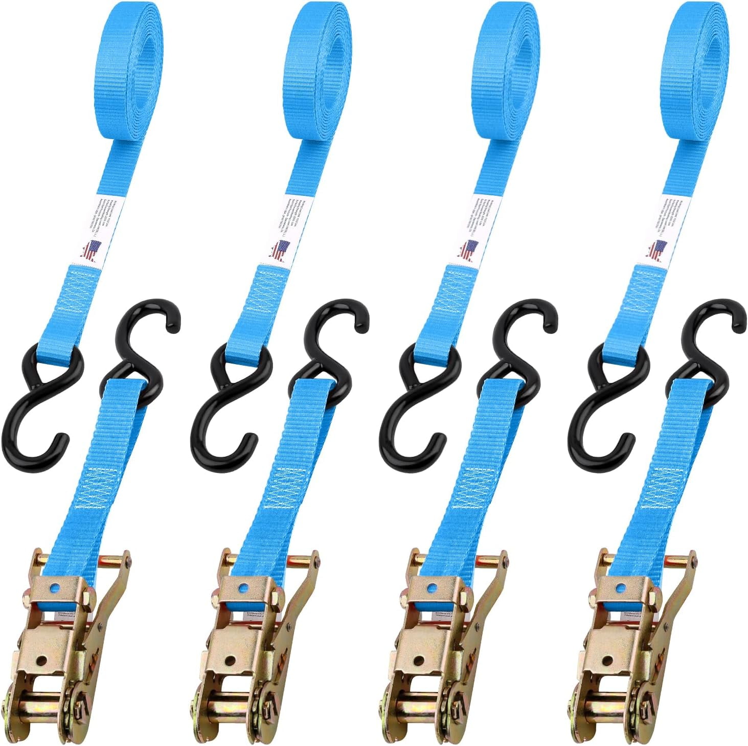 Heavy Duty Ratchet Strap – (4PK) Premium Tie Down Straps for Moving ...