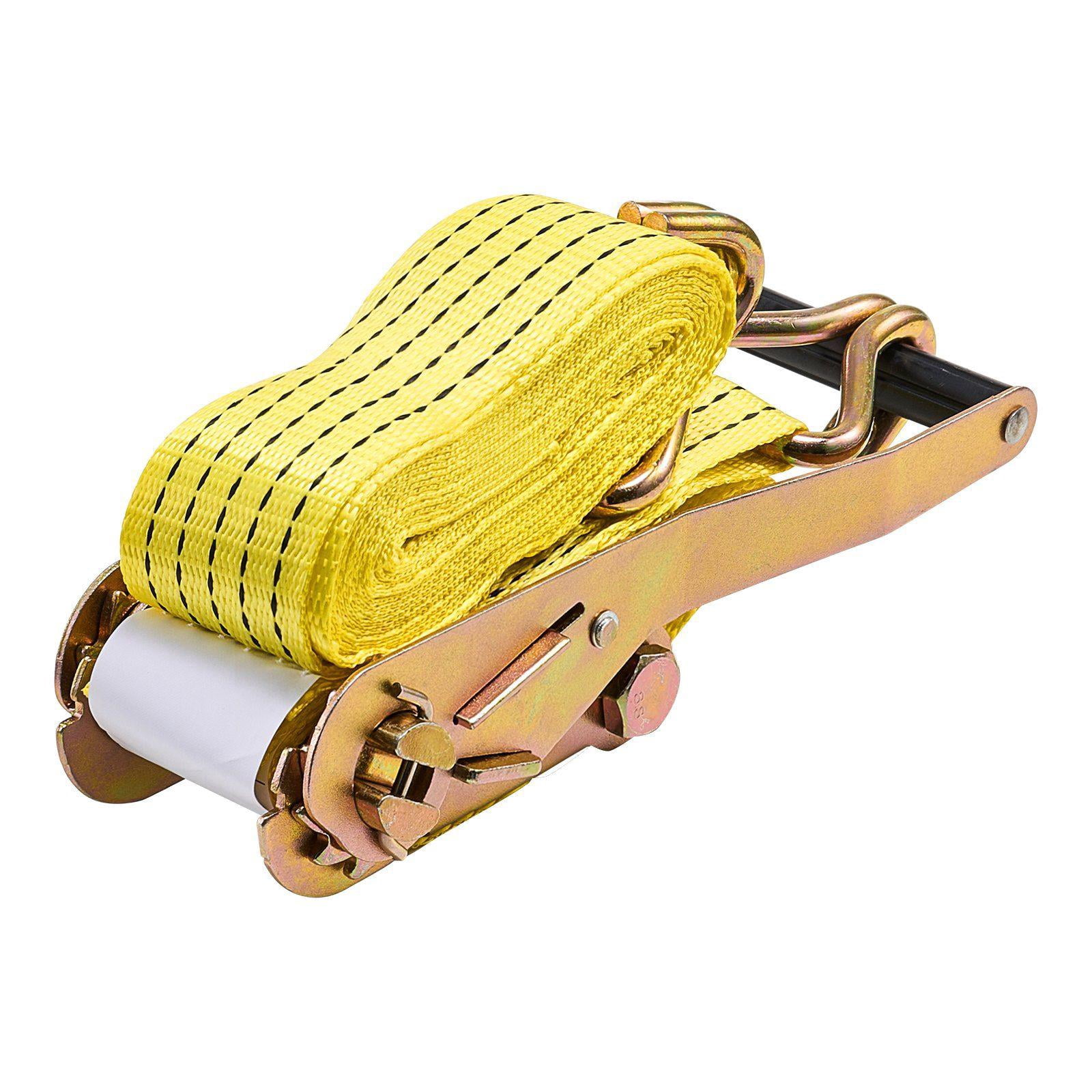 Heavy Duty Ratchet Straps 2 in x 15 ft 5000 lbs Break Strength Double J ...
