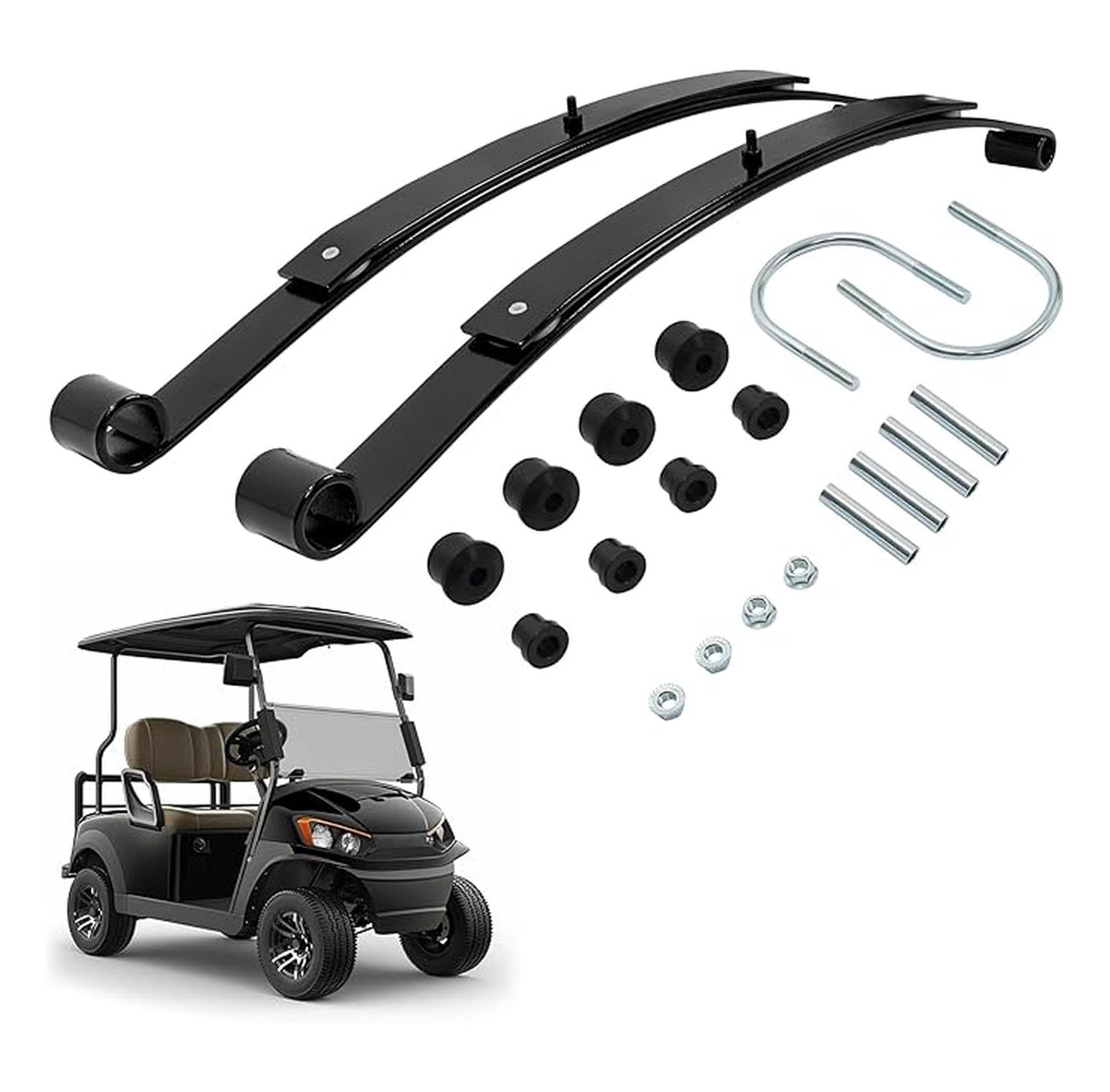 Heavy Duty Rear 2-Leaf Spring Kit Compatible with 2008-UP EZGO RXV Golf ...