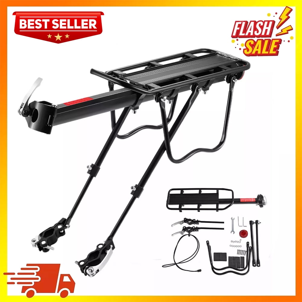 Heavy Duty Rear Rack for Bikes - Alloy Construction, Fits Mountain/Road ...