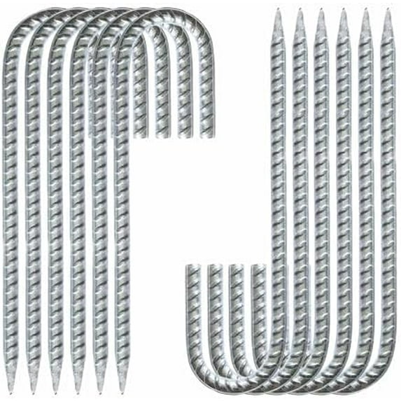 Heavy Duty Rebar Stakes 12-Pack 12-Inch - Hot-Dip Galvanized J-Hook ...