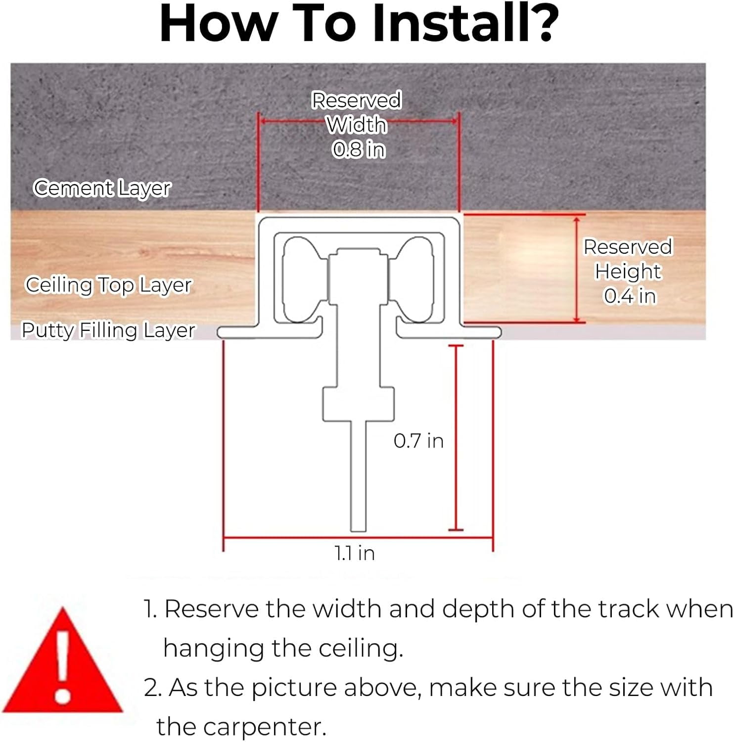 Heavy Duty Recessed Curtain Track Ceiling Mount, Blackout Sliding Metal ...