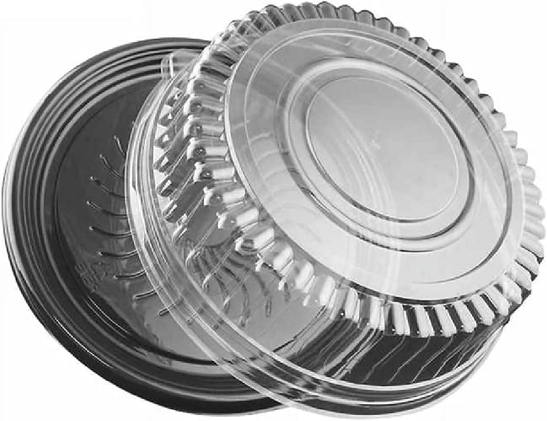 Heavy Duty, Recyclable Serving Tray with High Dome Lid, Black Plastic ...