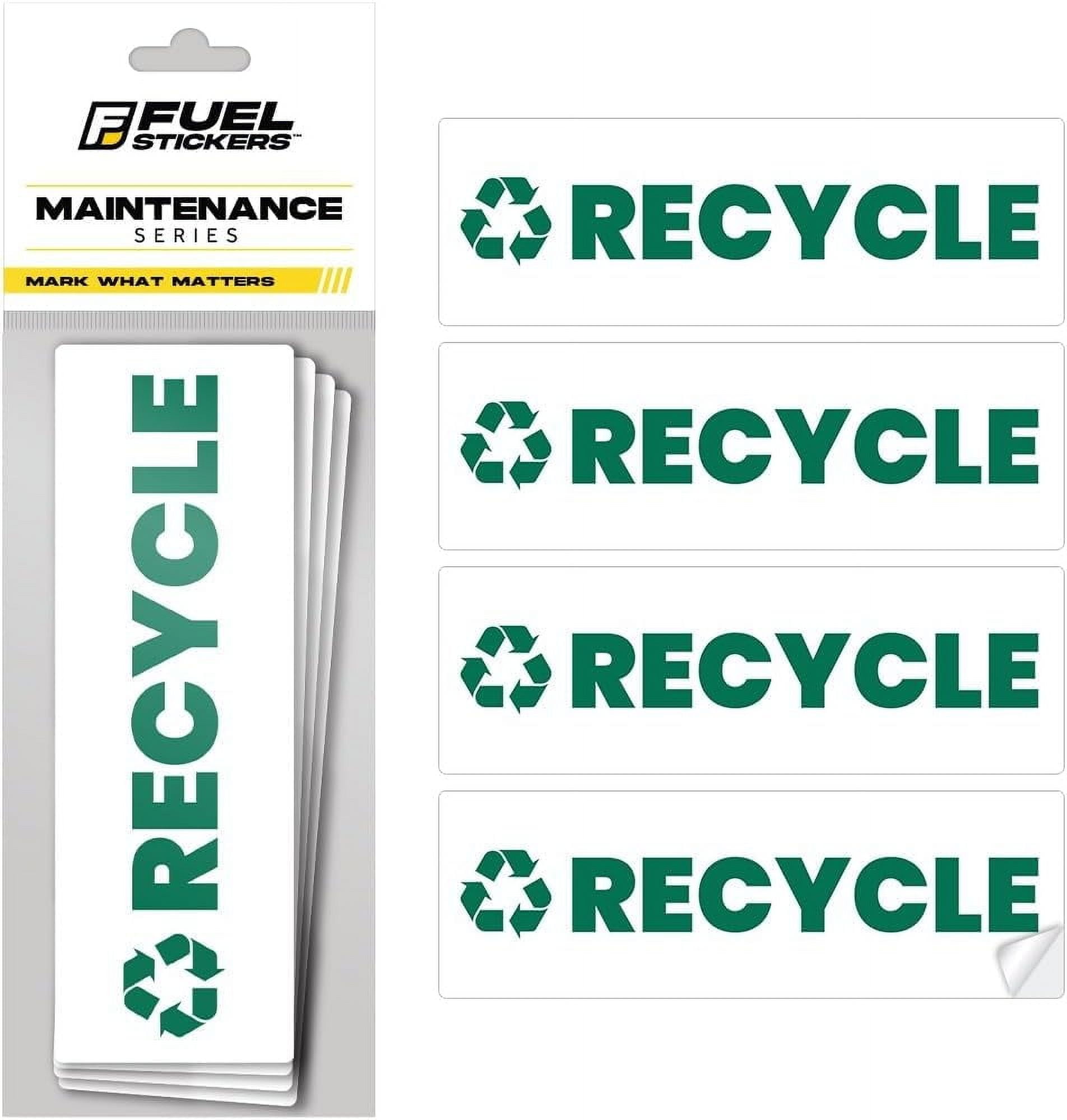 Heavy-Duty Recycling Decal for Waste Containers Long-Lasting, Weather ...