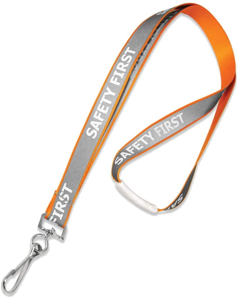 Heavy Duty Reflective Lanyard with Safety First Imprinted - High ...