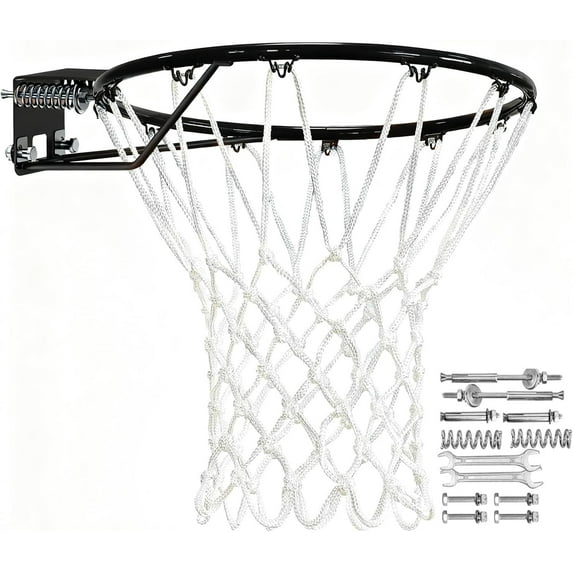 Heavy Duty Replacement Basketball Rim - Solid Steel with Heavy-Duty Net ...