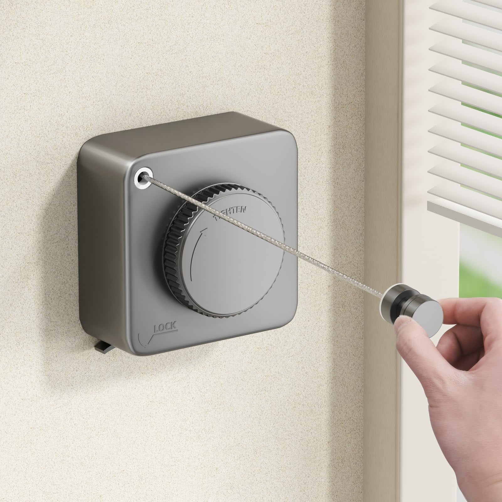 Heavy‑Duty Retractable Clothesline, Non‑Sagging Wall‑Mounted Laundry ...
