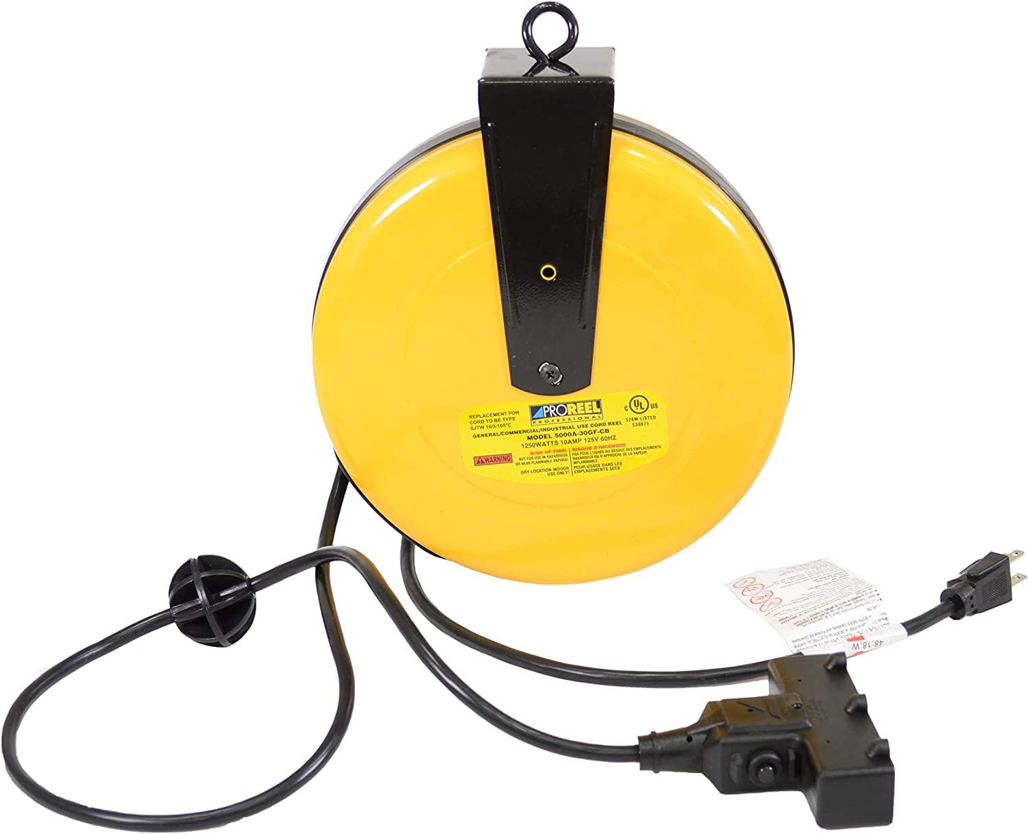 Heavy-Duty Retractable Extension rd Reel | 30' - 16/3 SJTW Retracting ...