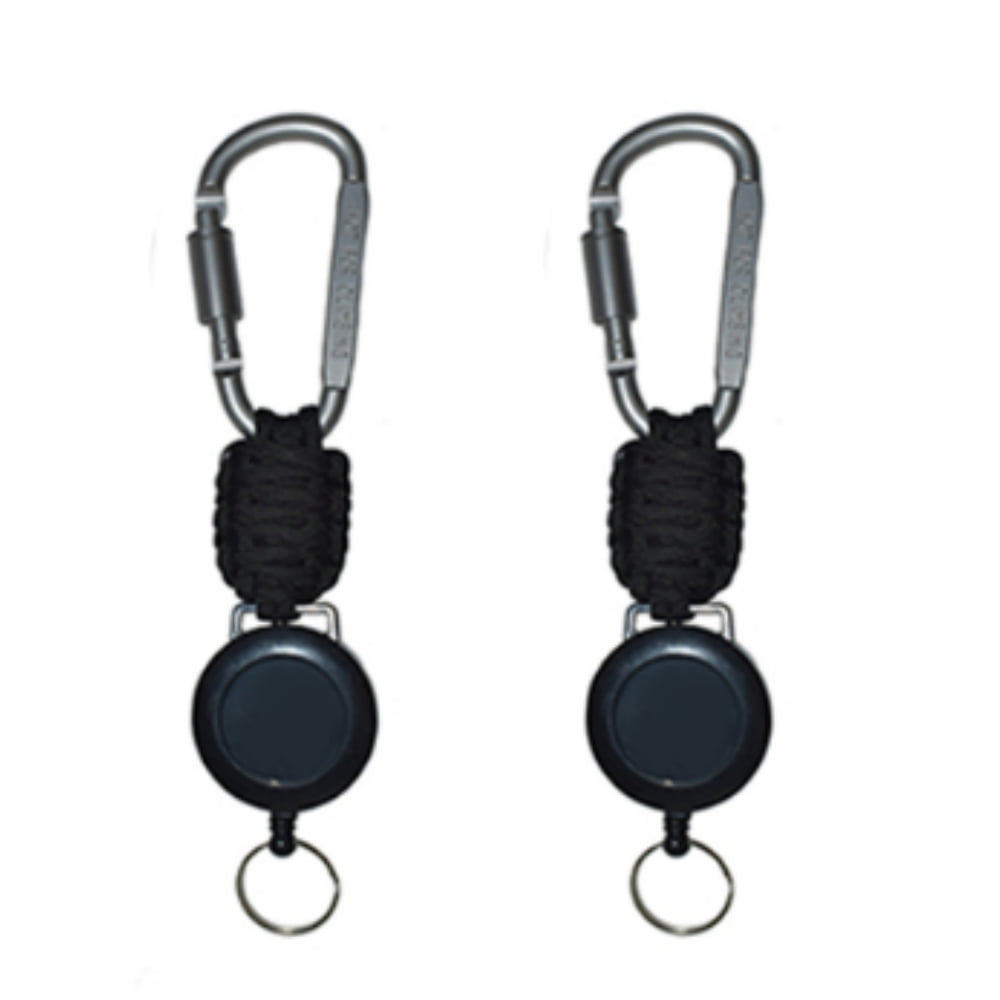 Heavy Duty Retractable Keychain, 2 Pcs Metal Carabiner Retractable ...
