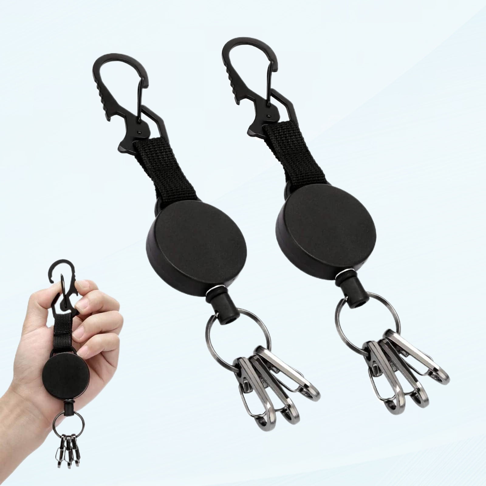 Heavy Duty Retractable Keychain - Key Ring Retractable Key Holder with ...