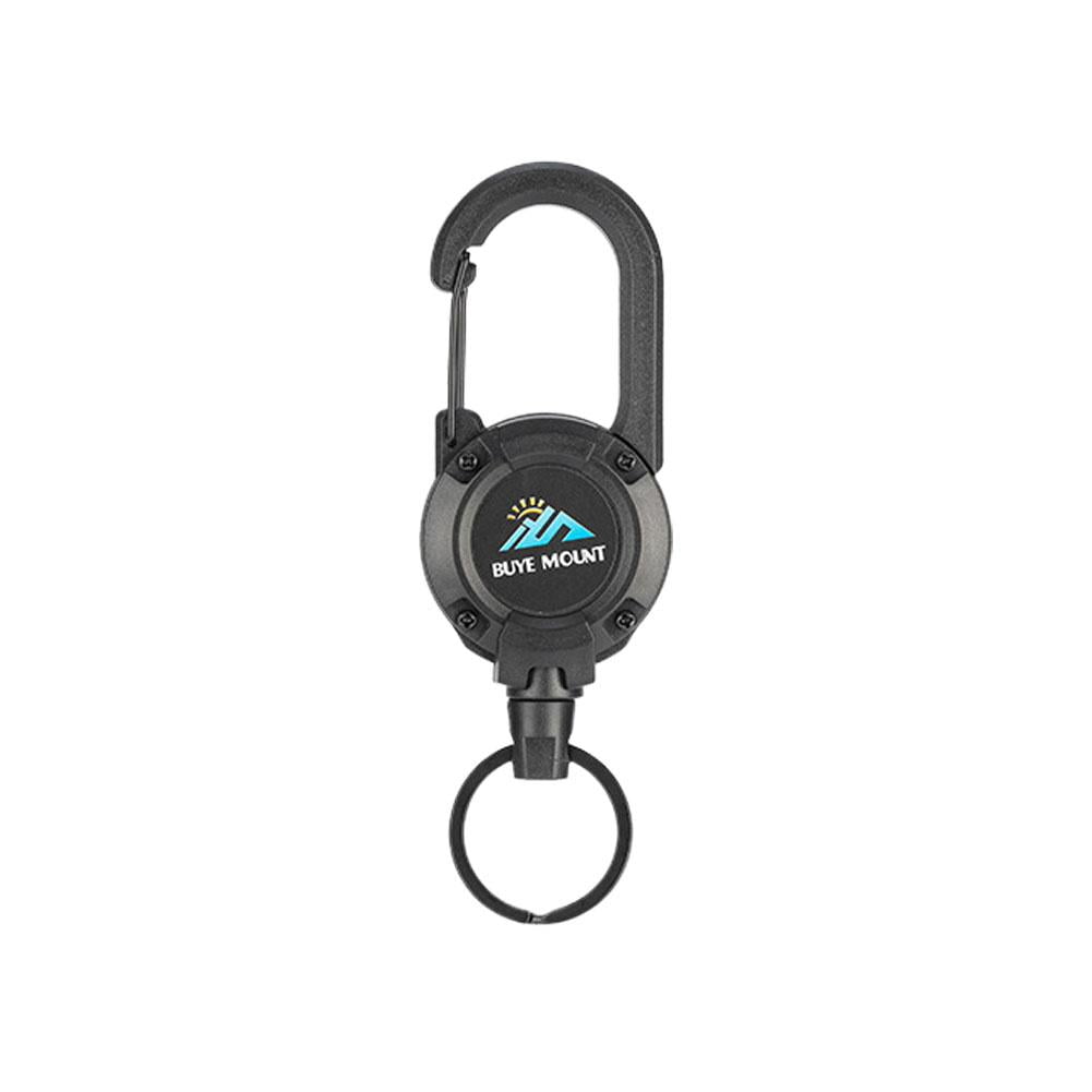 Heavy Duty Retractable Pull Badges ID Reel Carabiner Key Chain Steel ...