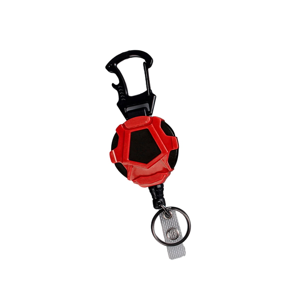 Heavy Duty Retractable Pull Badges Steel Wire Rope Buckles Key Holder ...