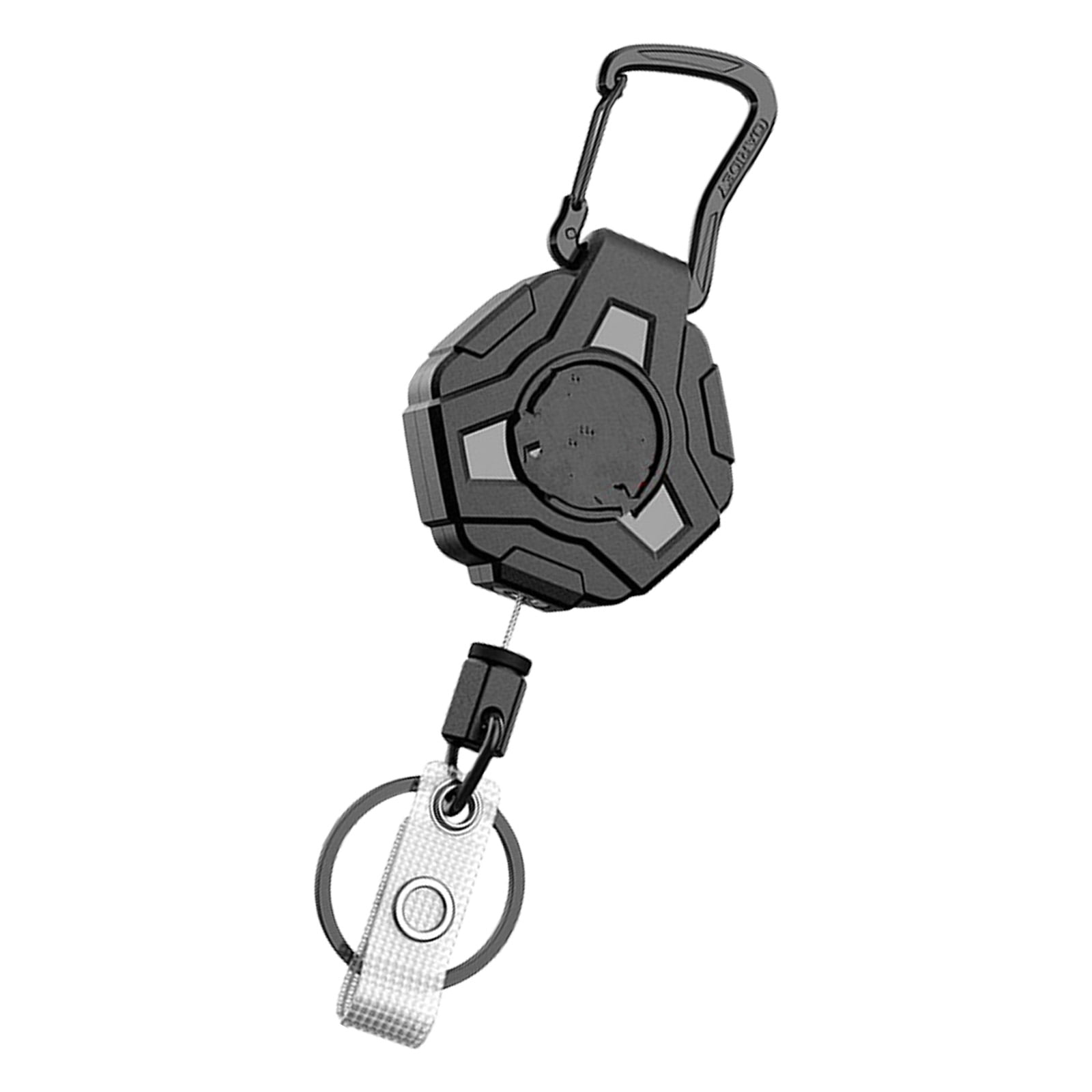 Heavy Duty Retractable Pull Badges Steel Wire Rope Buckles Key Holder ...