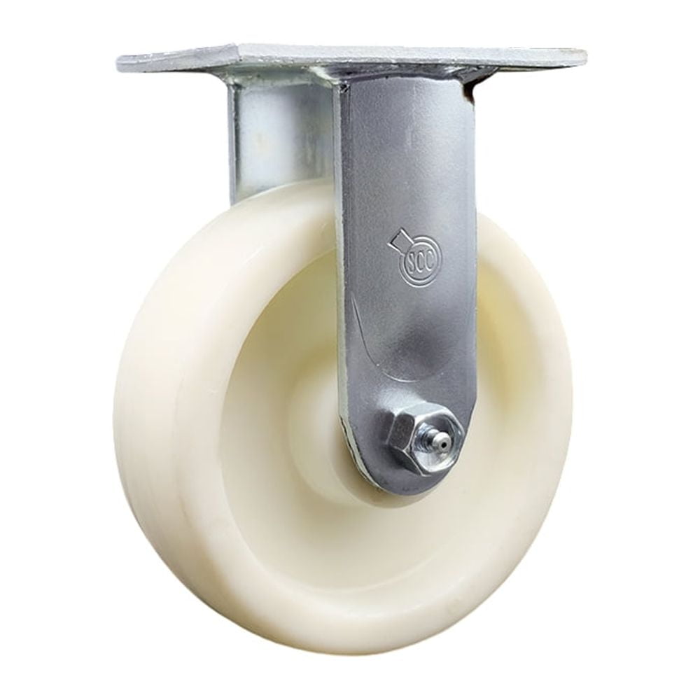 Heavy Duty Rigid Top Plate Caster with 6 Inch Nylon Wheel and Ball ...