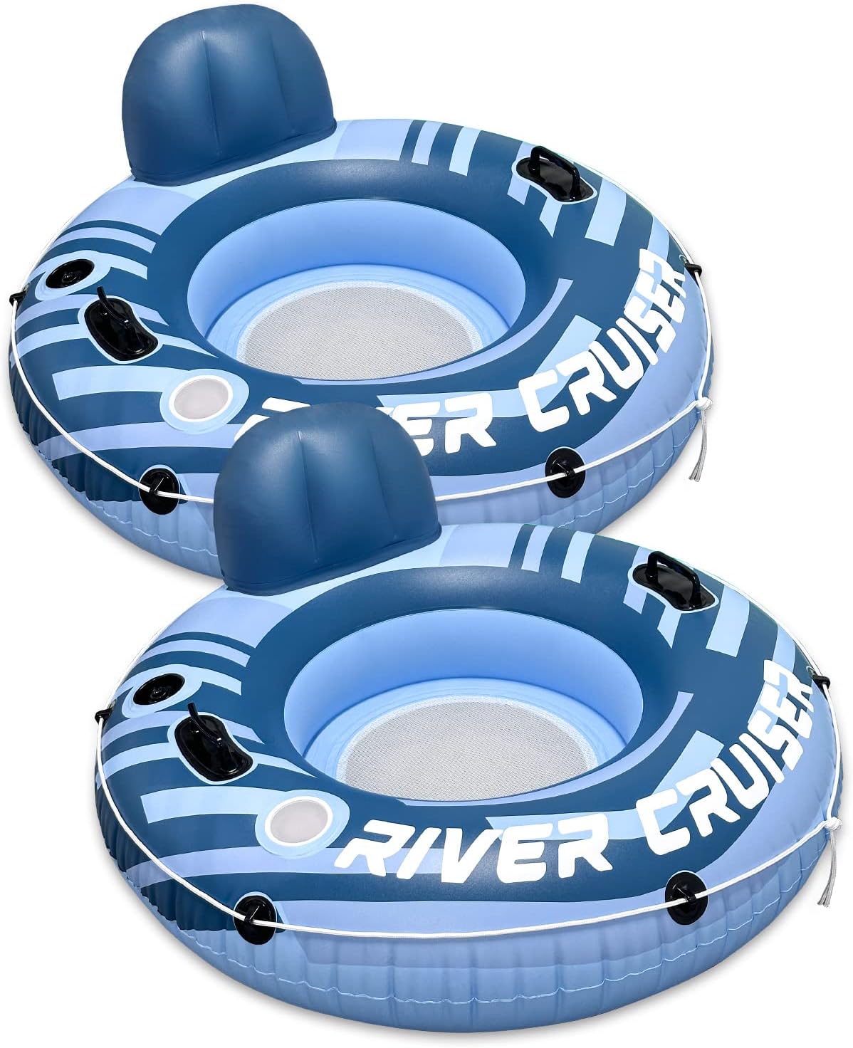 Heavy Duty River Float Tubes for Adults - Upgraded Design Sport Lounge, Mesh Bottom, Cup Holders ...