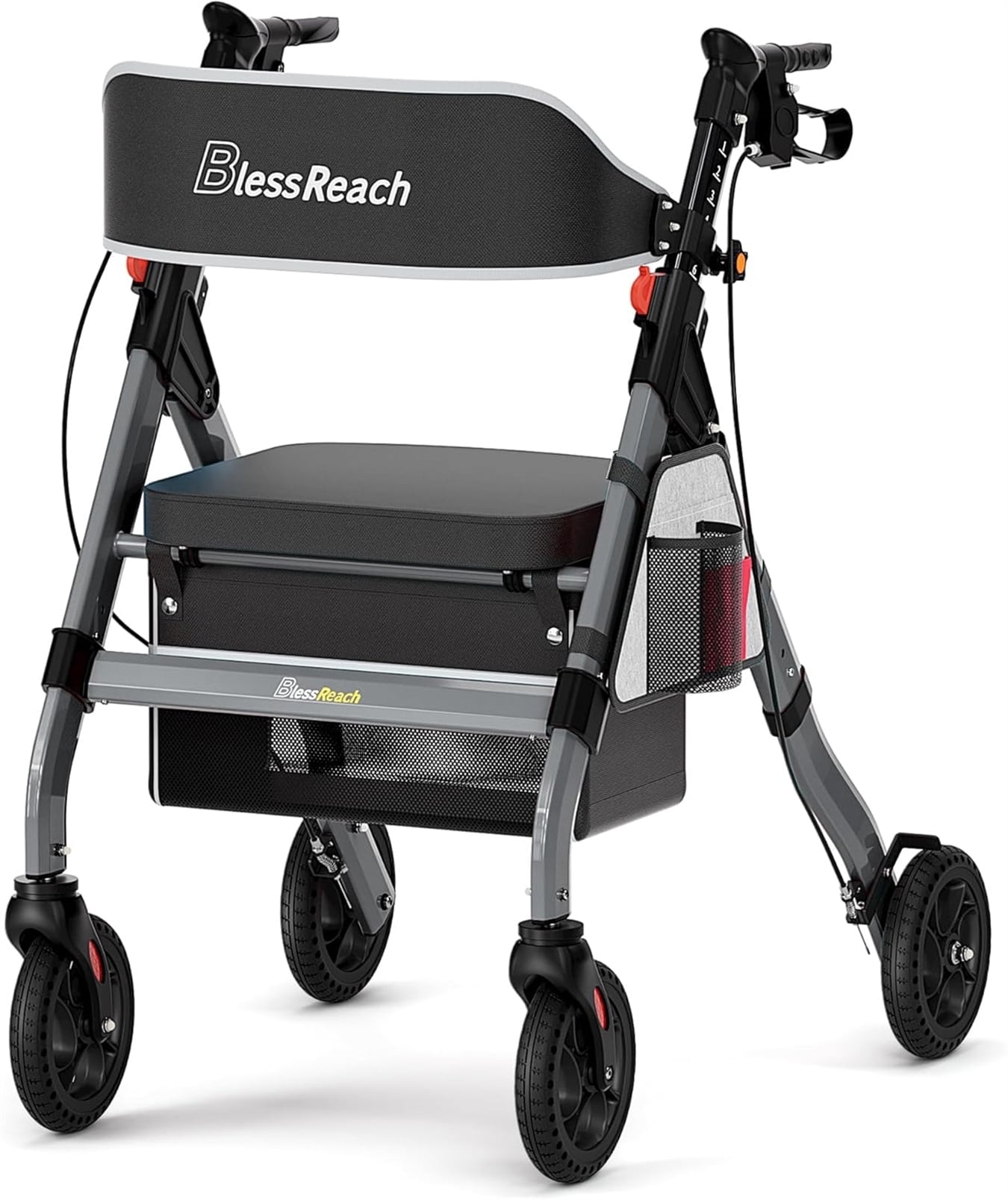 Heavy Duty Rollator Walker - Aluminum Rolling Walker for Seniors and ...