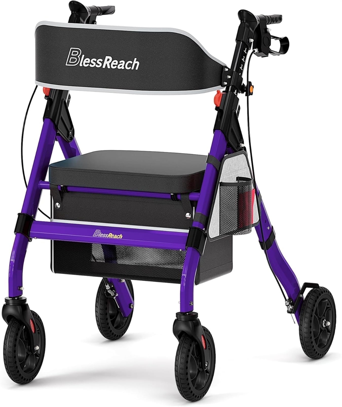 Heavy Duty Rollator Walker - Aluminum Rolling Walker for Seniors and ...