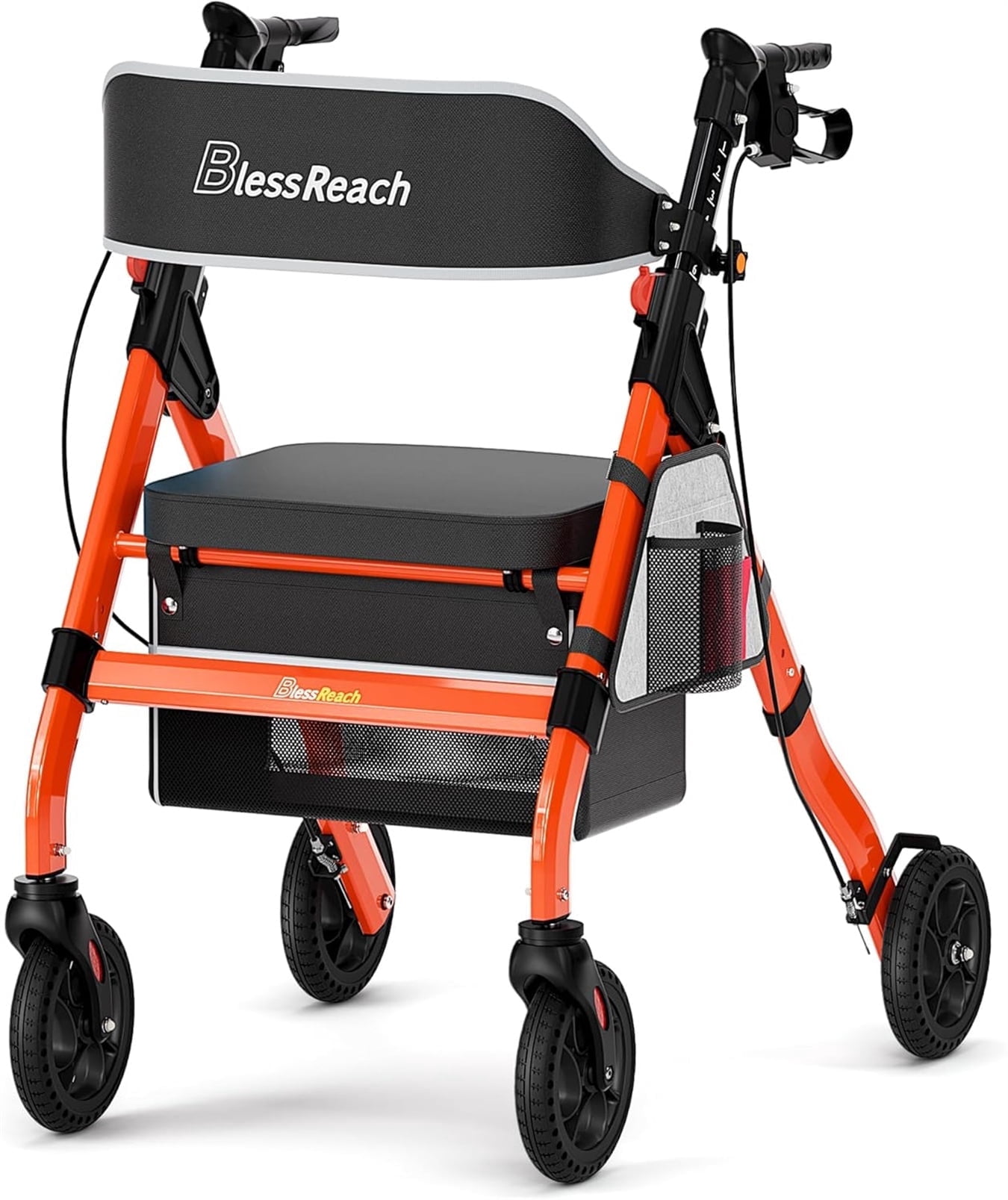 Heavy Duty Rollator Walker - Aluminum Rolling Walker for Seniors and ...