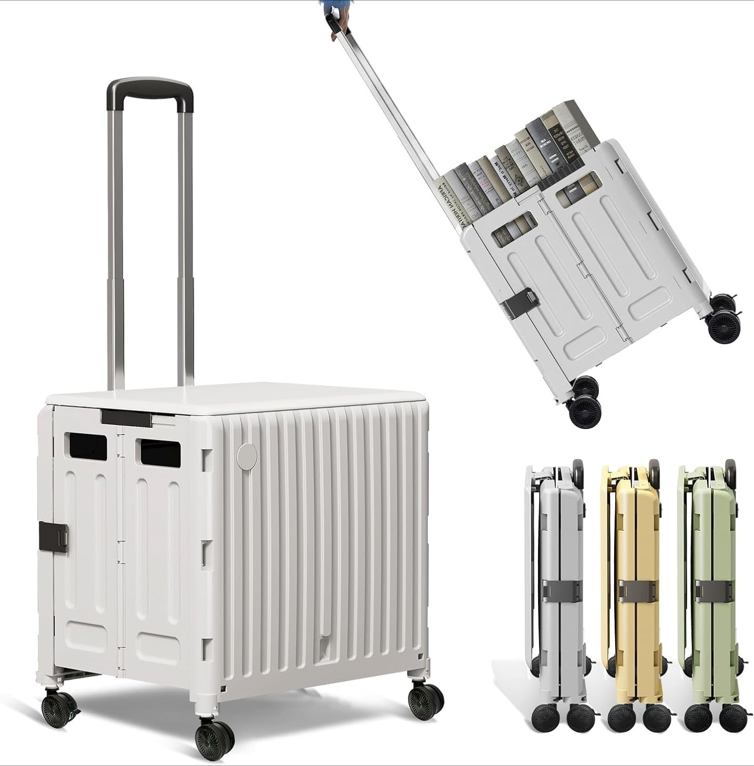 Heavy Duty Rolling Cart for Stairs：Collapsible Utility Crate with ...
