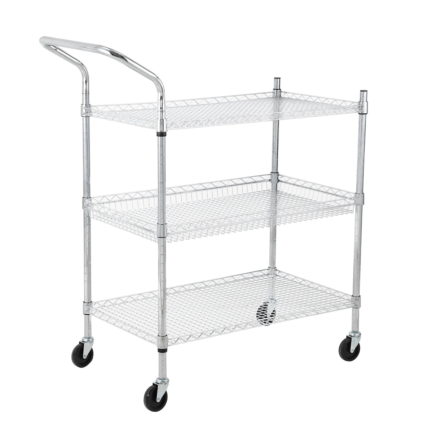 Heavy Duty Rolling Cart with Wheels,Metal Shelf Storage Organizer Cart ...