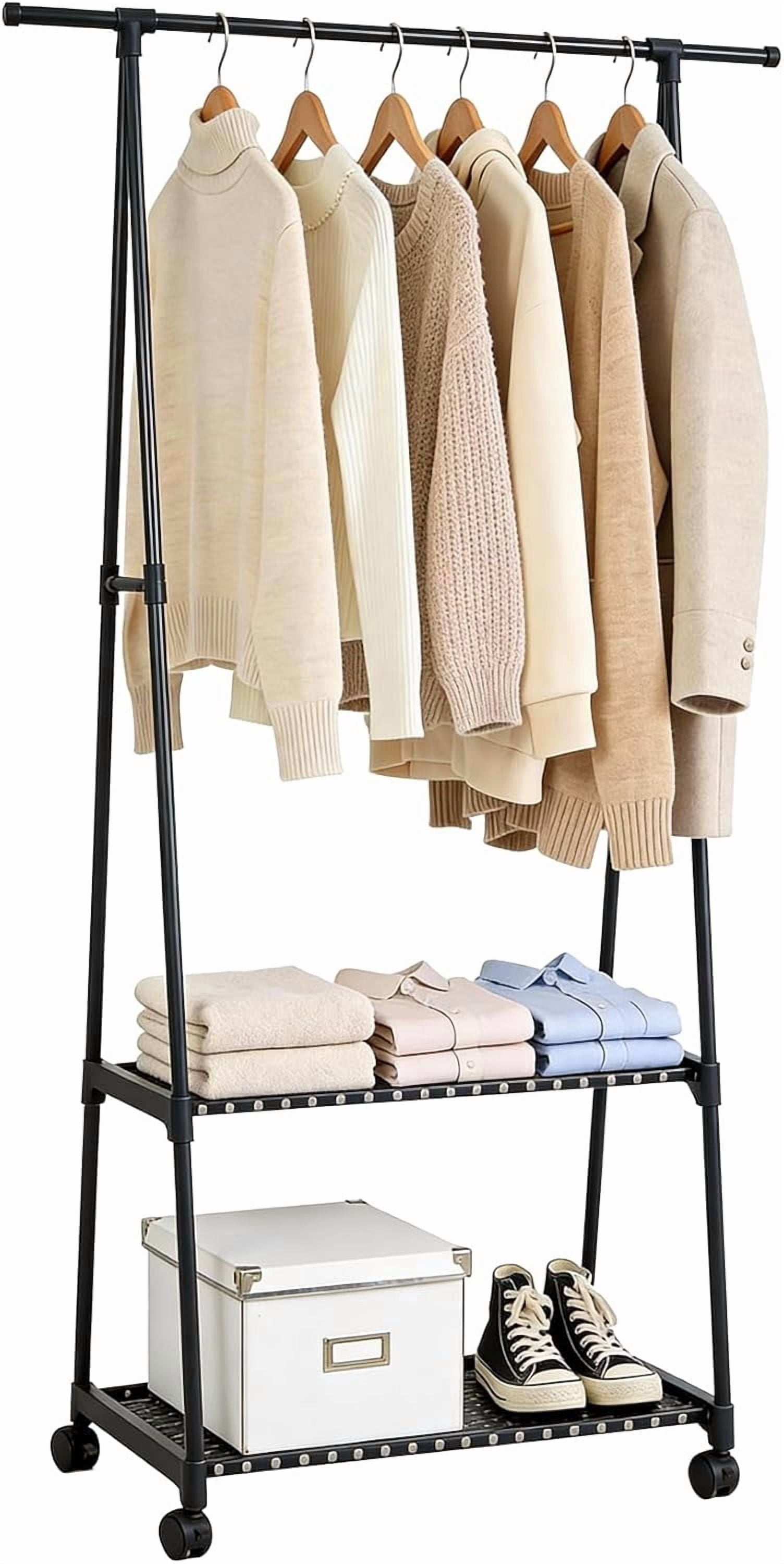 Heavy Duty Rolling Clothes Rack: Triangular Standing Clothing Racks for ...