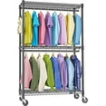 Heavy Duty Rolling Garment Rack 3 Tiers Adjustable Wire Shelving ...