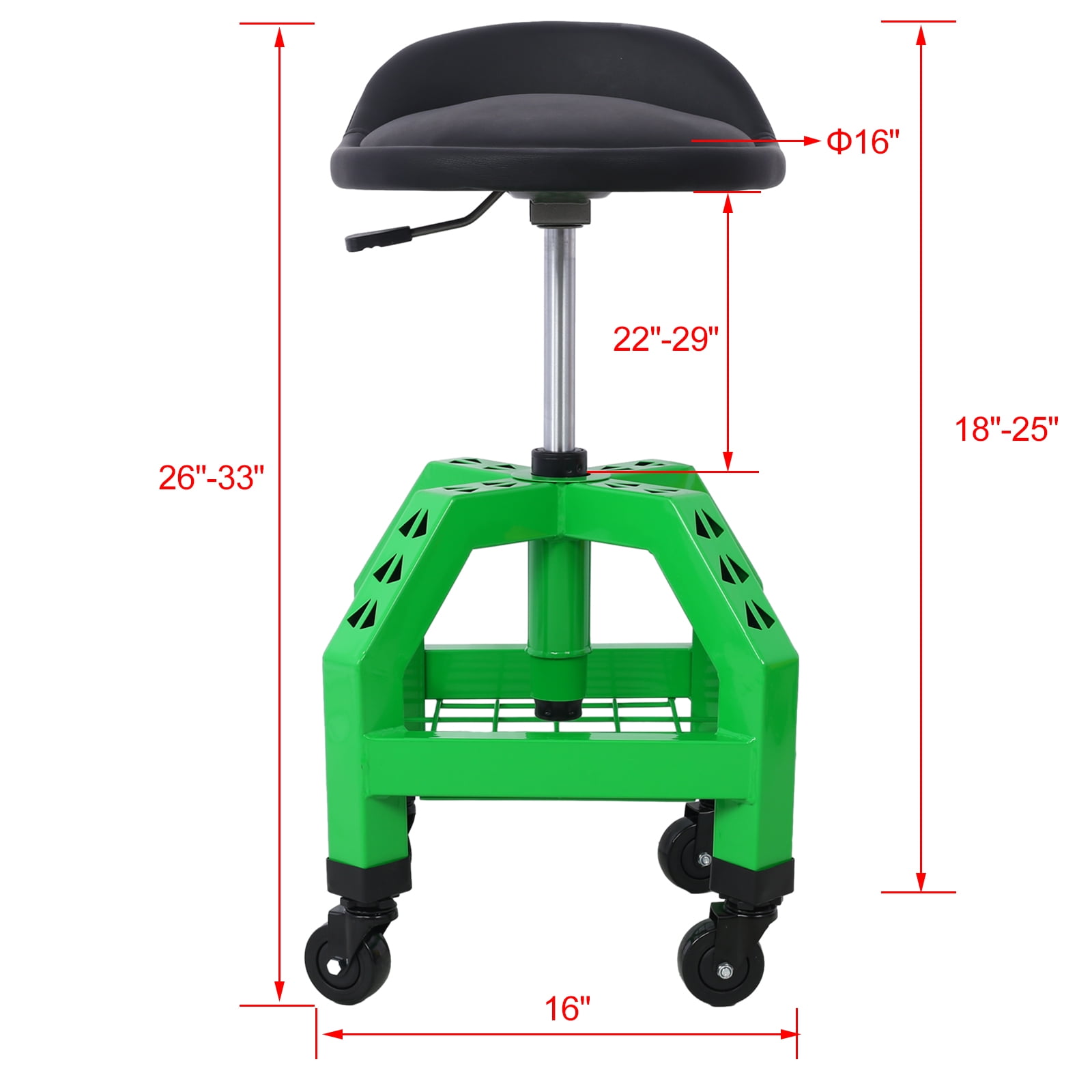 Heavy Duty Rolling Mechanics Stool with 360 Degree Swivel, Pneumatic ...