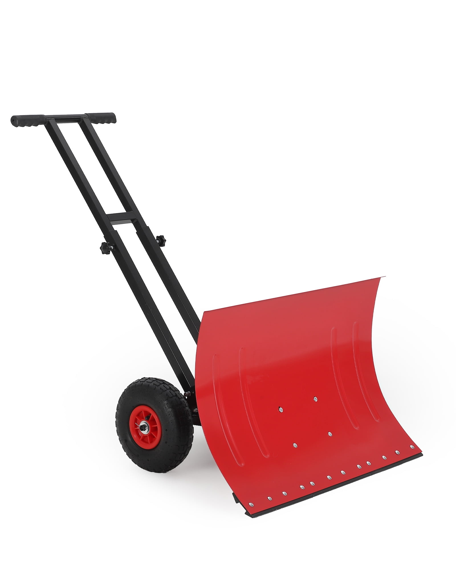 Heavy Duty Rolling Snow Shovel with Wheels for Driveway - 7-Position ...