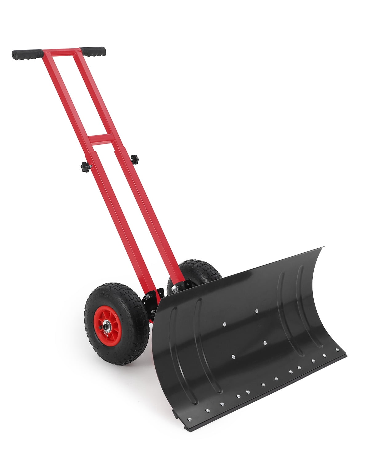 Heavy Duty Rolling Snow Shovel with Wheels for Driveway - 7-Position ...