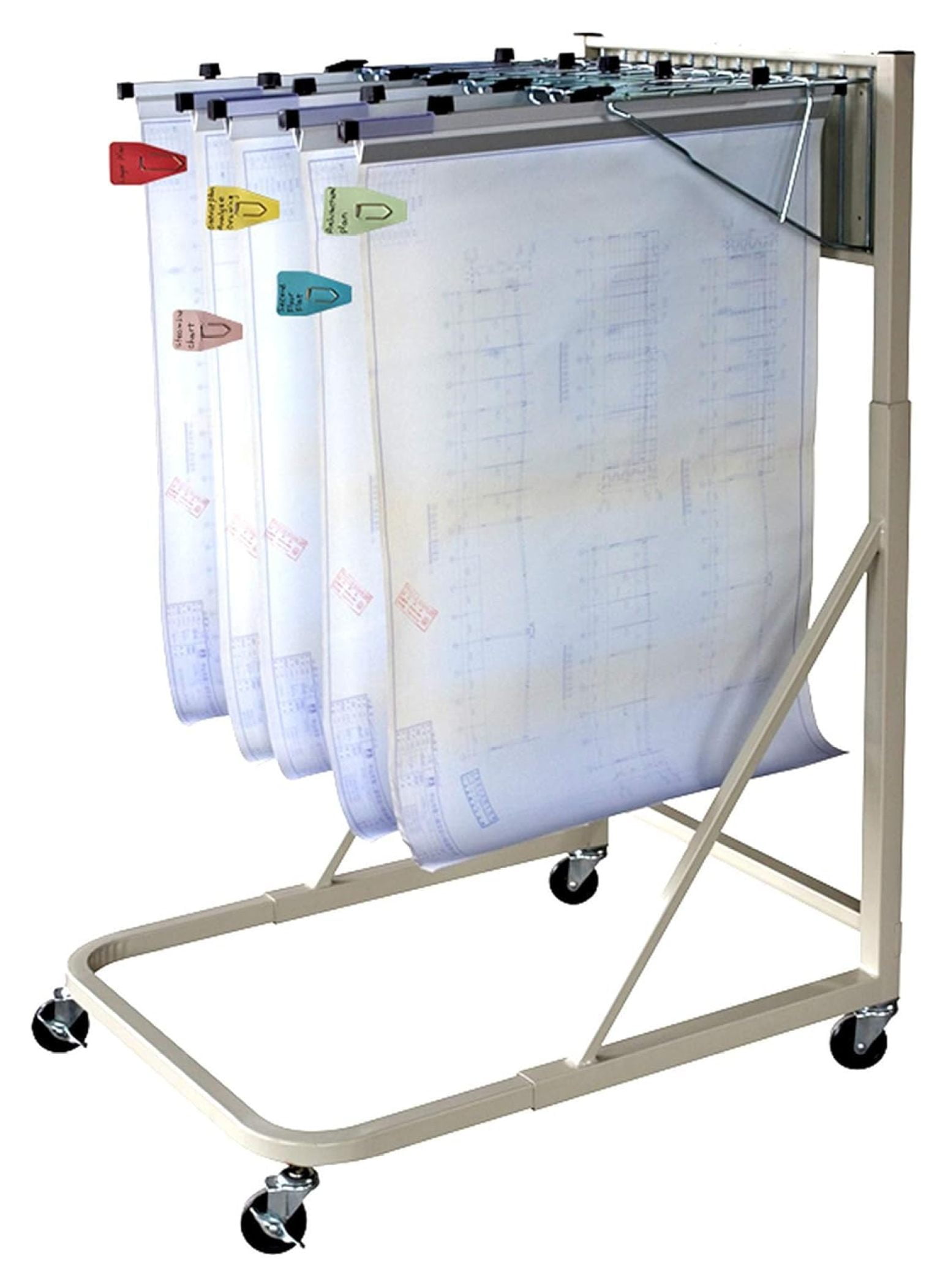 Heavy Duty Rolling Stand Wheels Mobile Plan Center Storage File with 12 ...