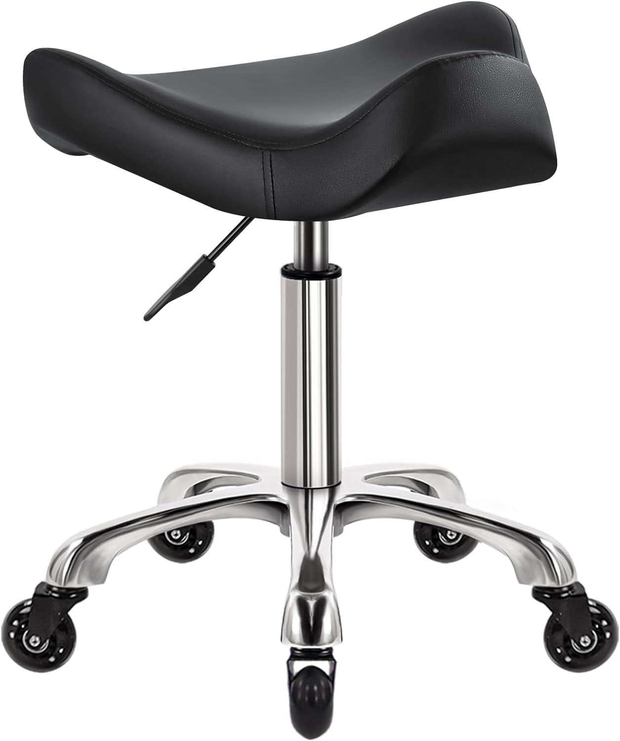 Heavy Duty Rolling Stool with Wheels Hydraulic Swivel Adjustable ...