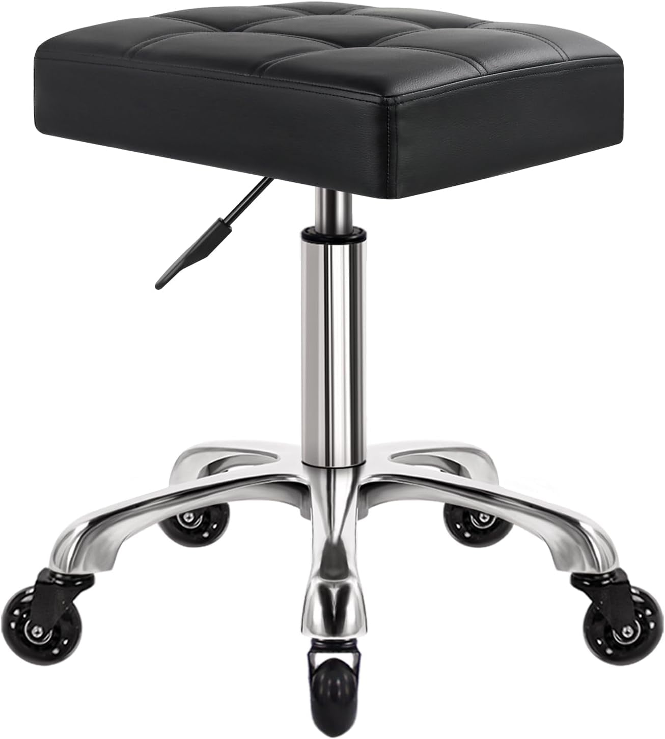 Heavy Duty Rolling Stool with Wheels Hydraulic Swivel Adjustable ...