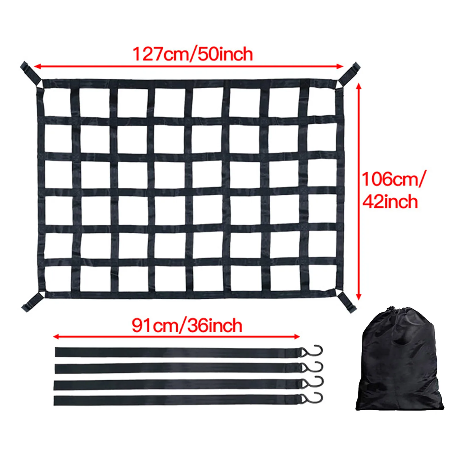 Heavy Duty Roof Rack Cargo Net PVC Webbing Truck Pickup SUV Van Cargo ...
