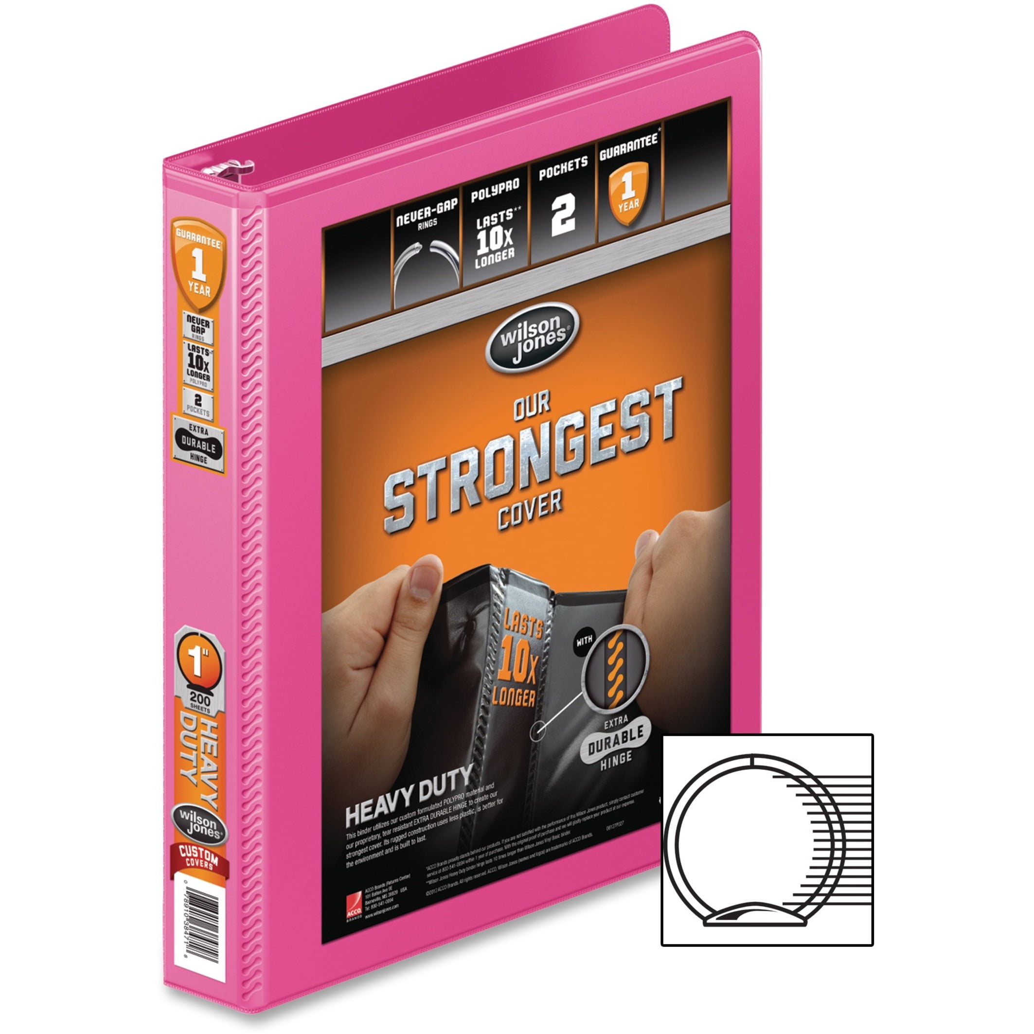 Heavy Duty Round Ring View Binder with Extra Durable Hinge, 1 ...