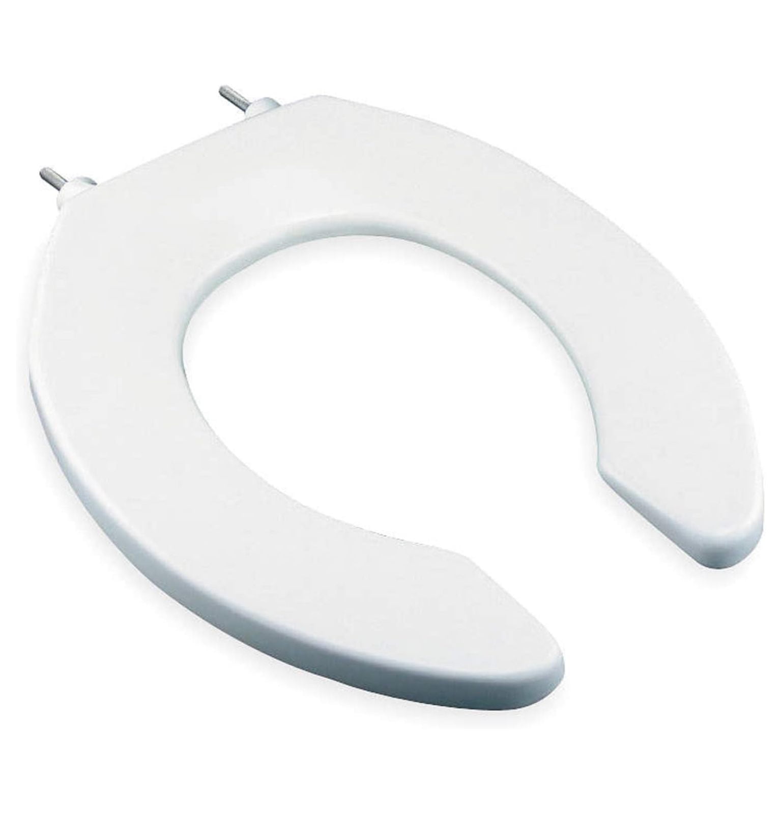 Heavy Duty Round Toilet Seat - White Plastic Open Front - No Loose Seat ...