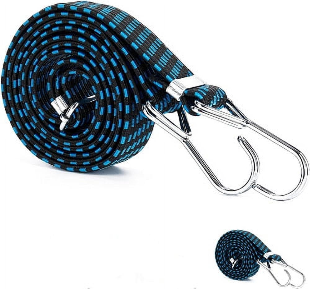 Heavy Duty Rubber Bungee Cords with Hooks Outdoor, 2 PCS Adjustable ...