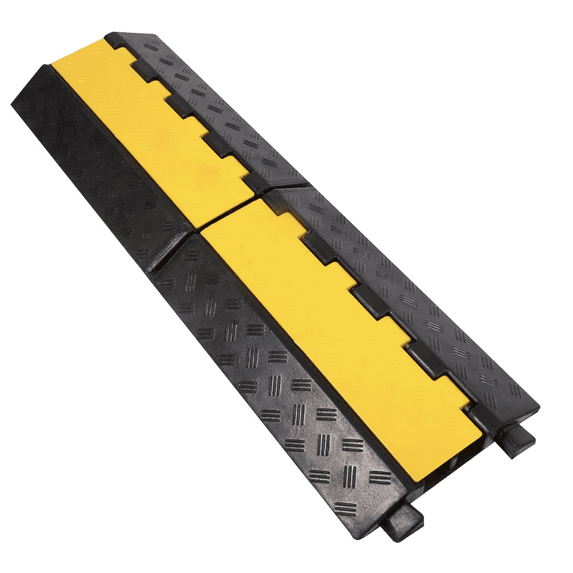 Heavy Duty Rubber Cable Protector Ramp, 2-Channel Flip-Open Cord Cover ...