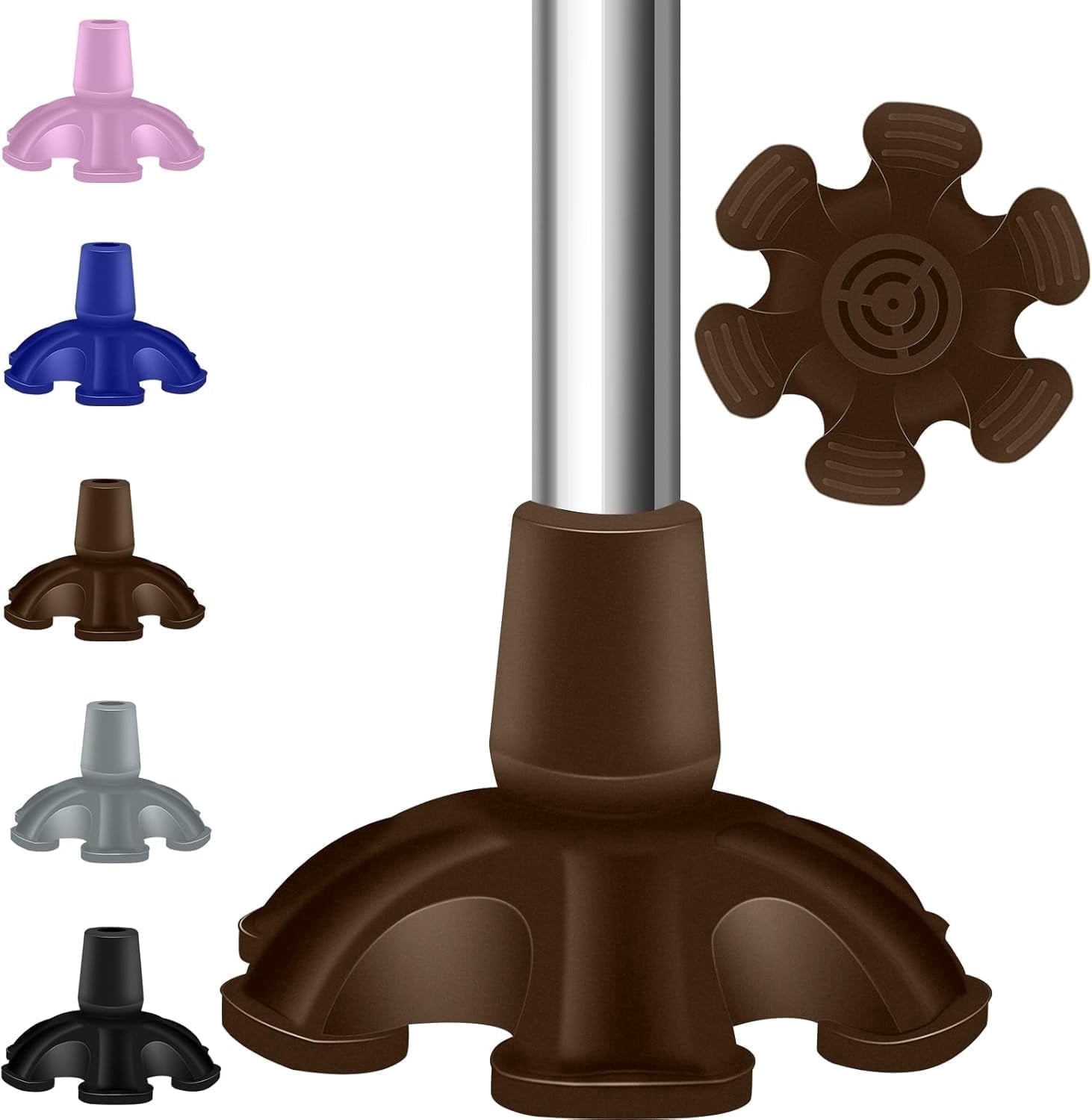 hautllaif Heavy Duty Rubber Cane Tip with 6 support feet 3/4 inch ...