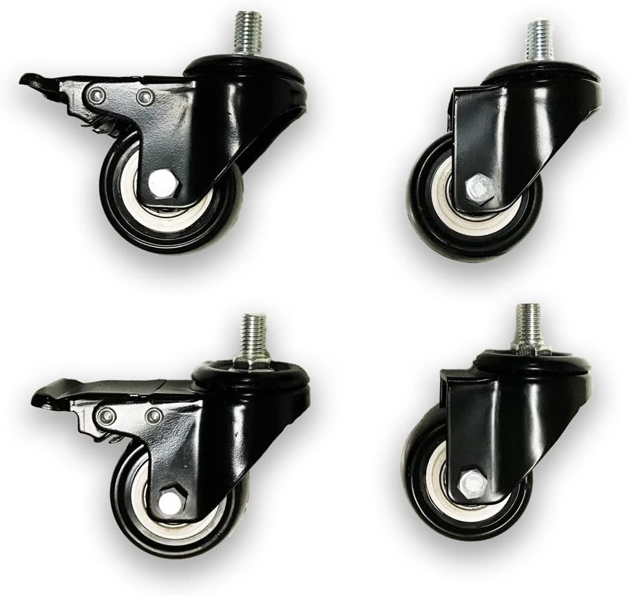 Heavy Duty Rubber Caster Wheels with Swiveling Threaded Stem and ...